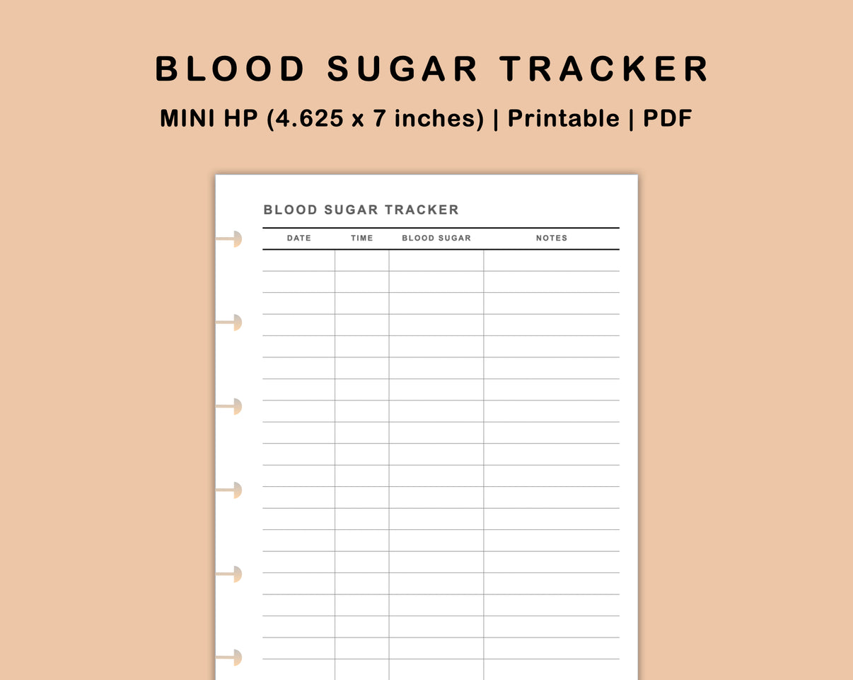 Mini Happy Planner Inserts - Blood Sugar Tracker – kjunstudio