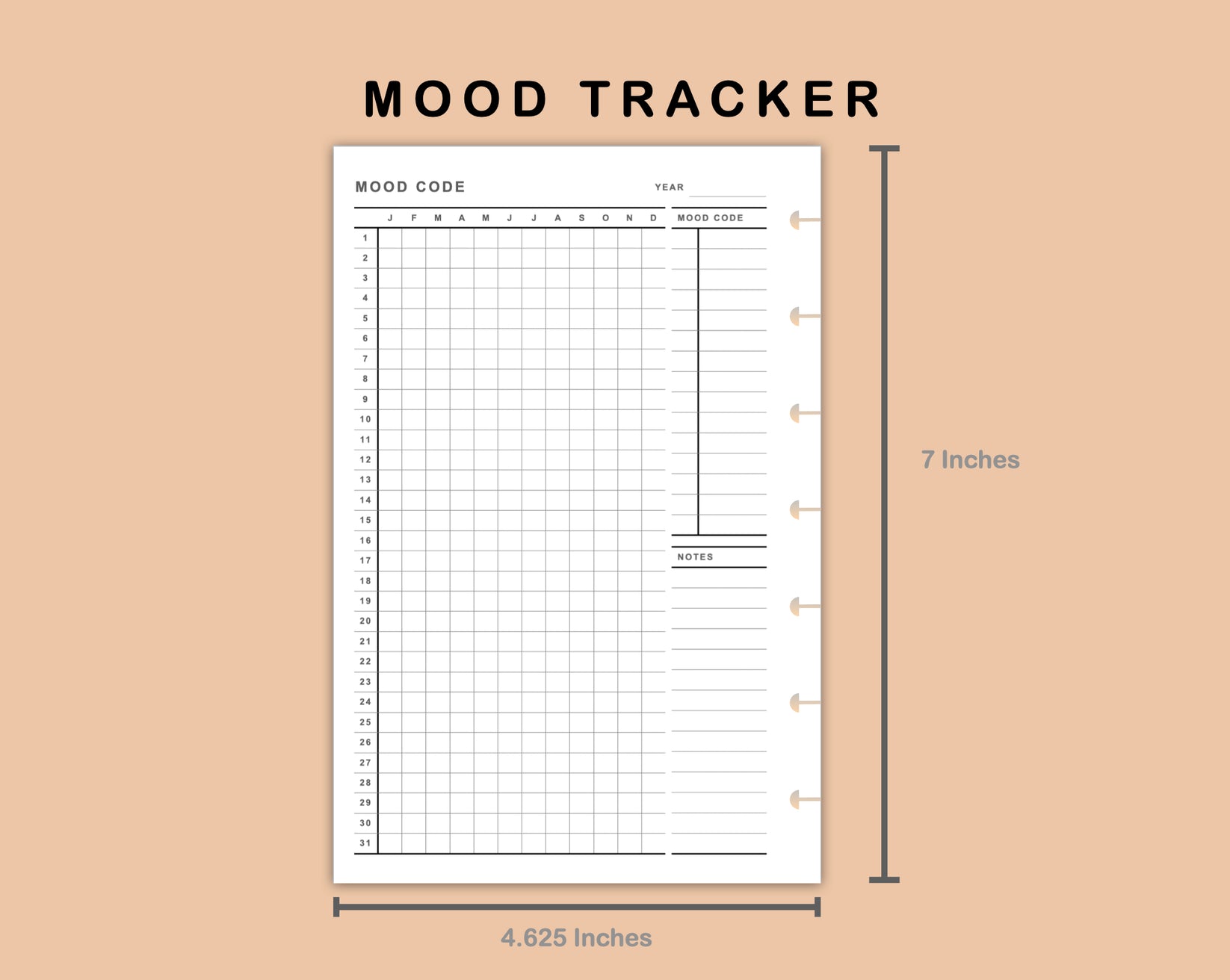 Mini Happy Planner Inserts - Mood Tracker – kjunstudio