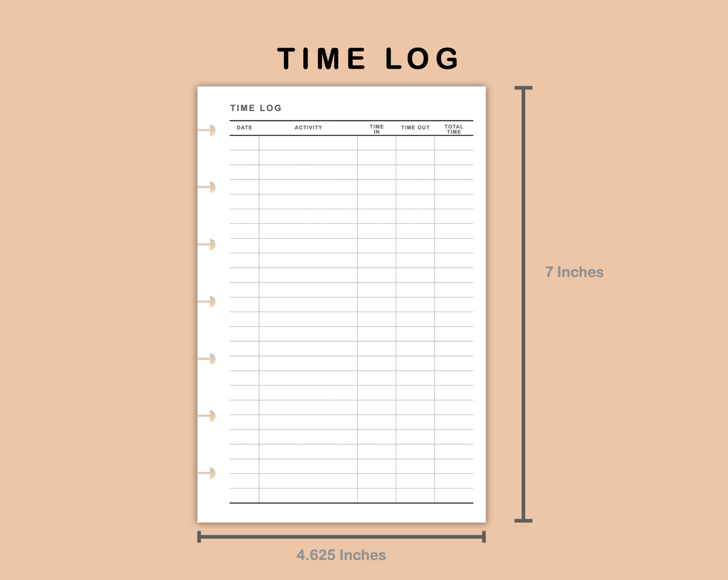 Mini Happy Planner Inserts - Time Log – kjunstudio