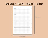 Mini Happy Planner Inserts - Weekly Plan - WO2P - Grid – kjunstudio