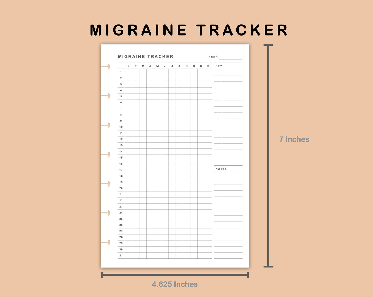 Mini Happy Planner Inserts - Migraine Tracker – kjunstudio