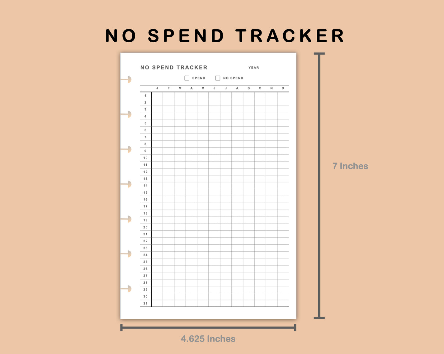 Mini Happy Planner Inserts - No Spend Tracker – kjunstudio