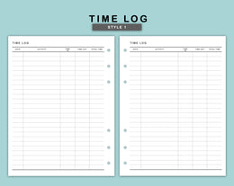 B6 Wide Inserts - Time Log – kjunstudio