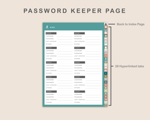 Digital Password Keeper - Neutral – kjunstudio
