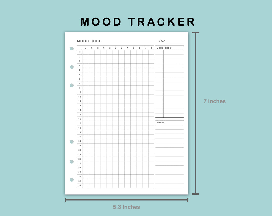 B6 Wide Inserts - Mood Tracker – kjunstudio