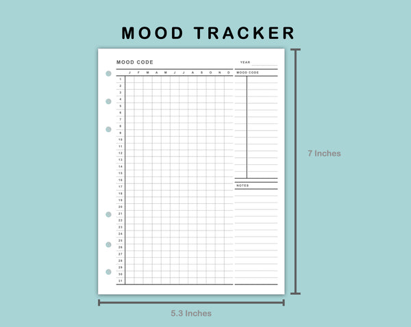 B6 Wide Inserts - Mood Tracker – kjunstudio