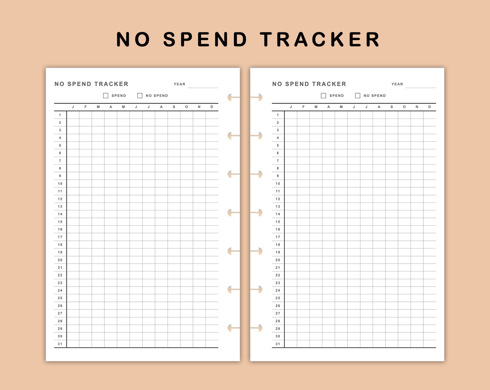 Mini Happy Planner Inserts - No Spend Tracker – kjunstudio