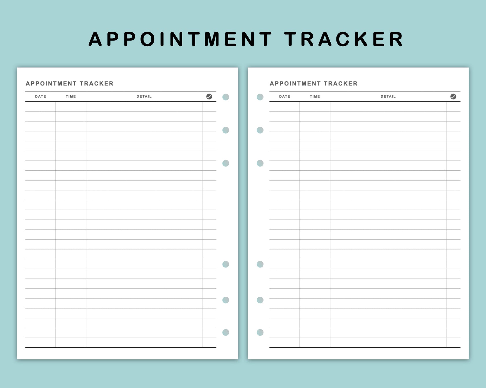 B6 Wide Inserts - Appointment Tracker – kjunstudio