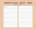 Mini Happy Planner Inserts - Weekly Plan - WO2P - Grid – kjunstudio