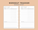 Mini Happy Planner Inserts - Workout Tracker – kjunstudio