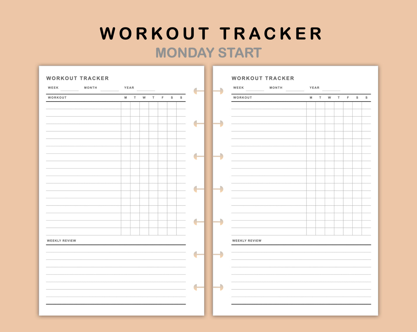 Mini Happy Planner Inserts - Workout Tracker – kjunstudio