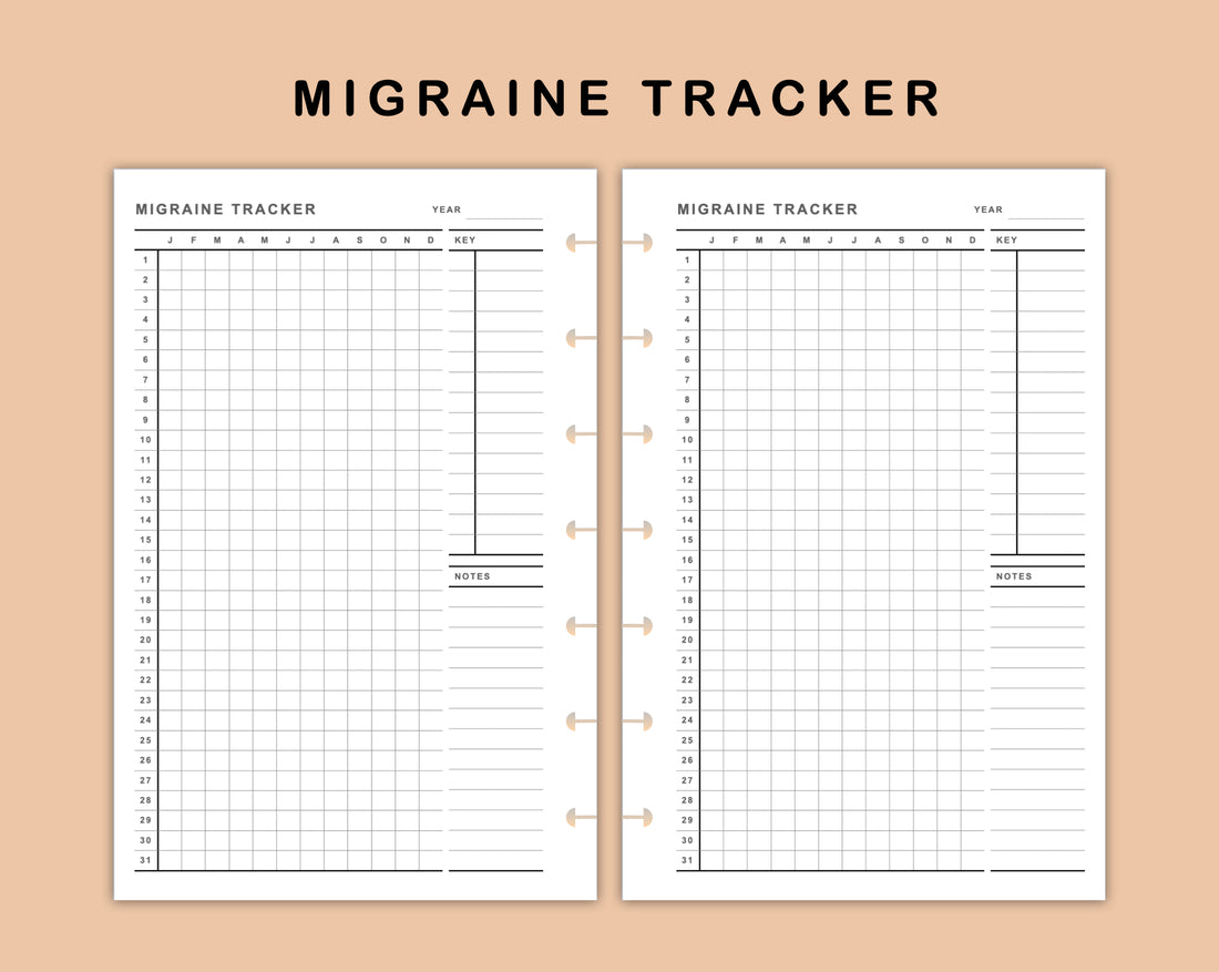 Mini Happy Planner Inserts - Migraine Tracker – kjunstudio