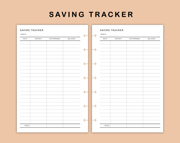 Mini Happy Planner Inserts - Saving Tracker – kjunstudio