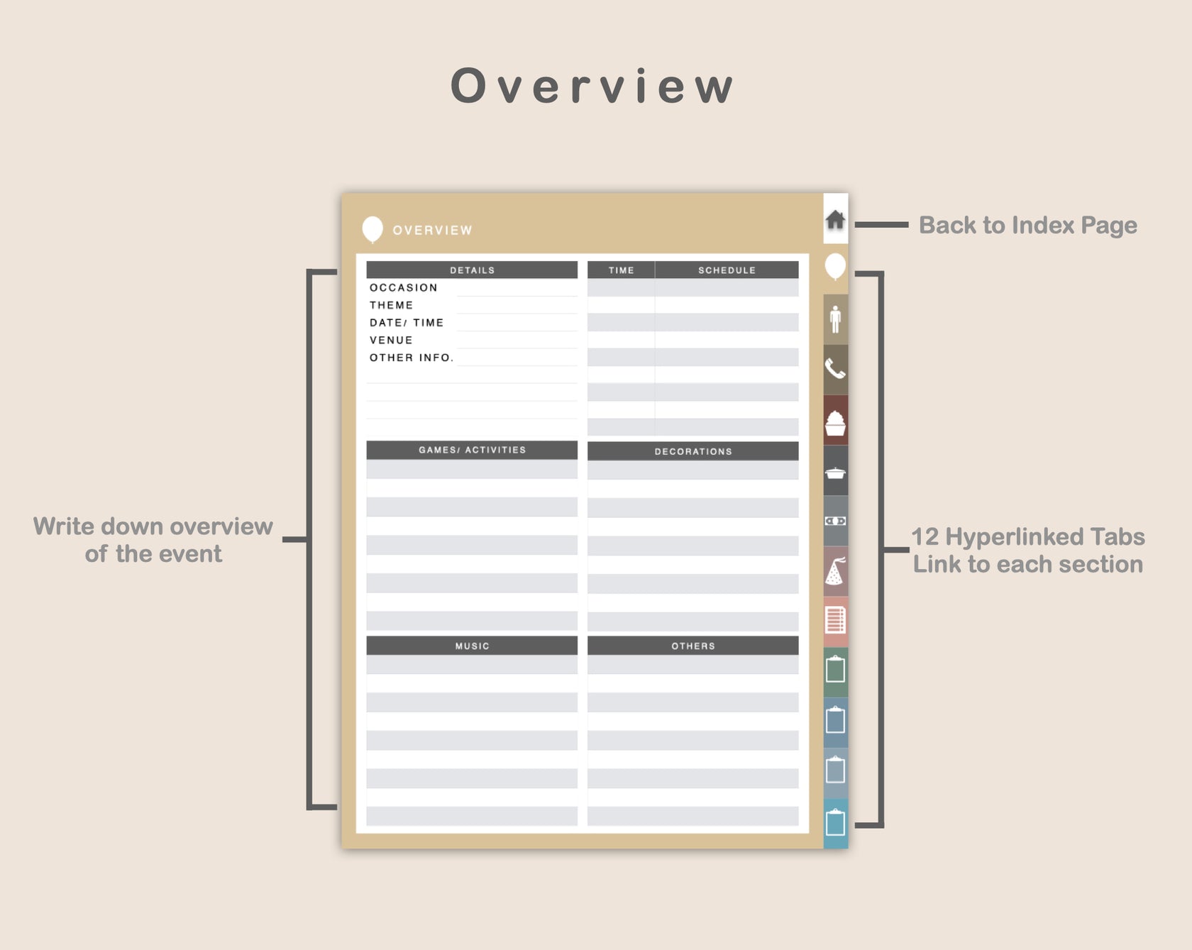 Digital Event Planner - Muted – kjunstudio
