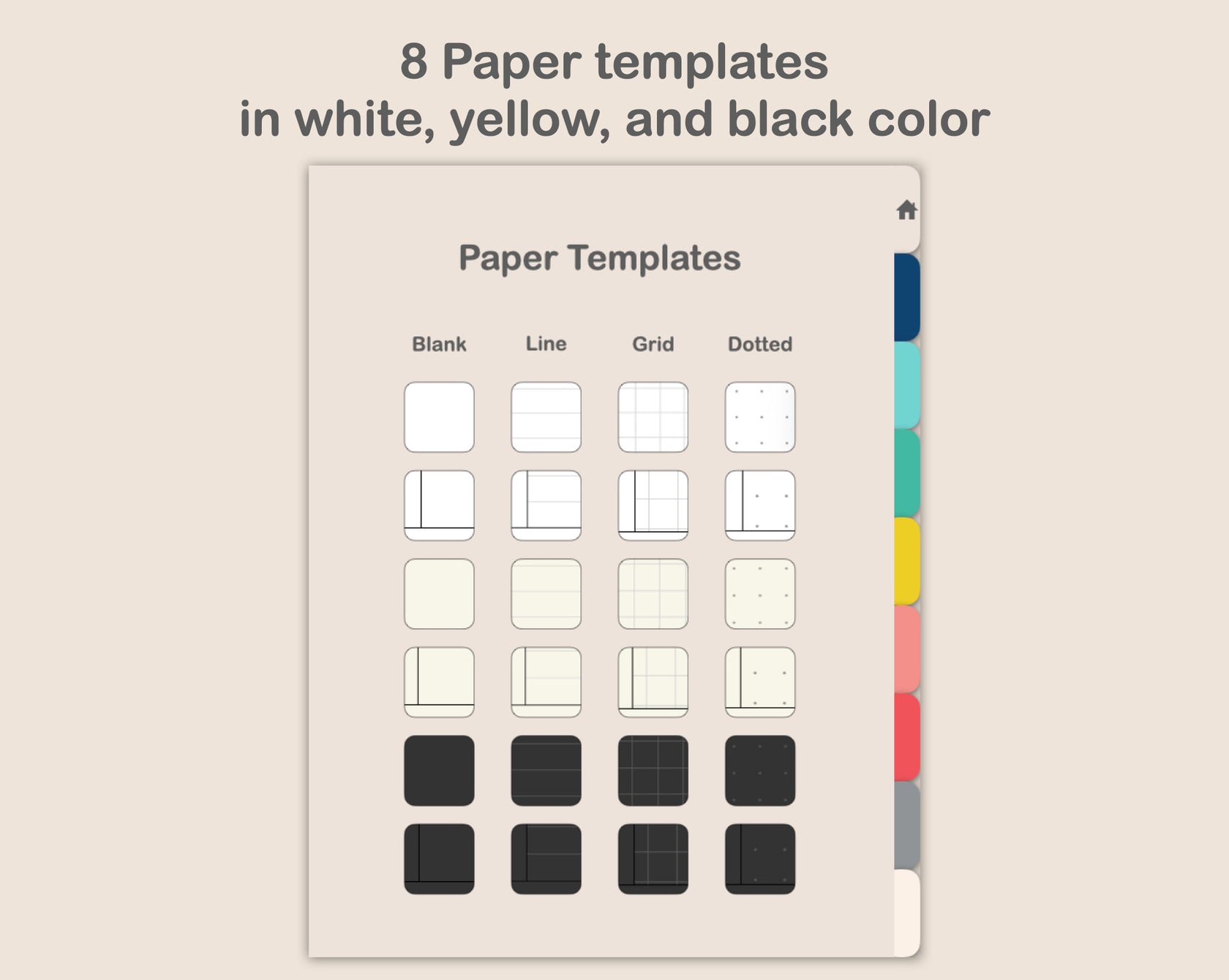 Digital Notebook 8 Tab - Portrait - Colorful – kjunstudio