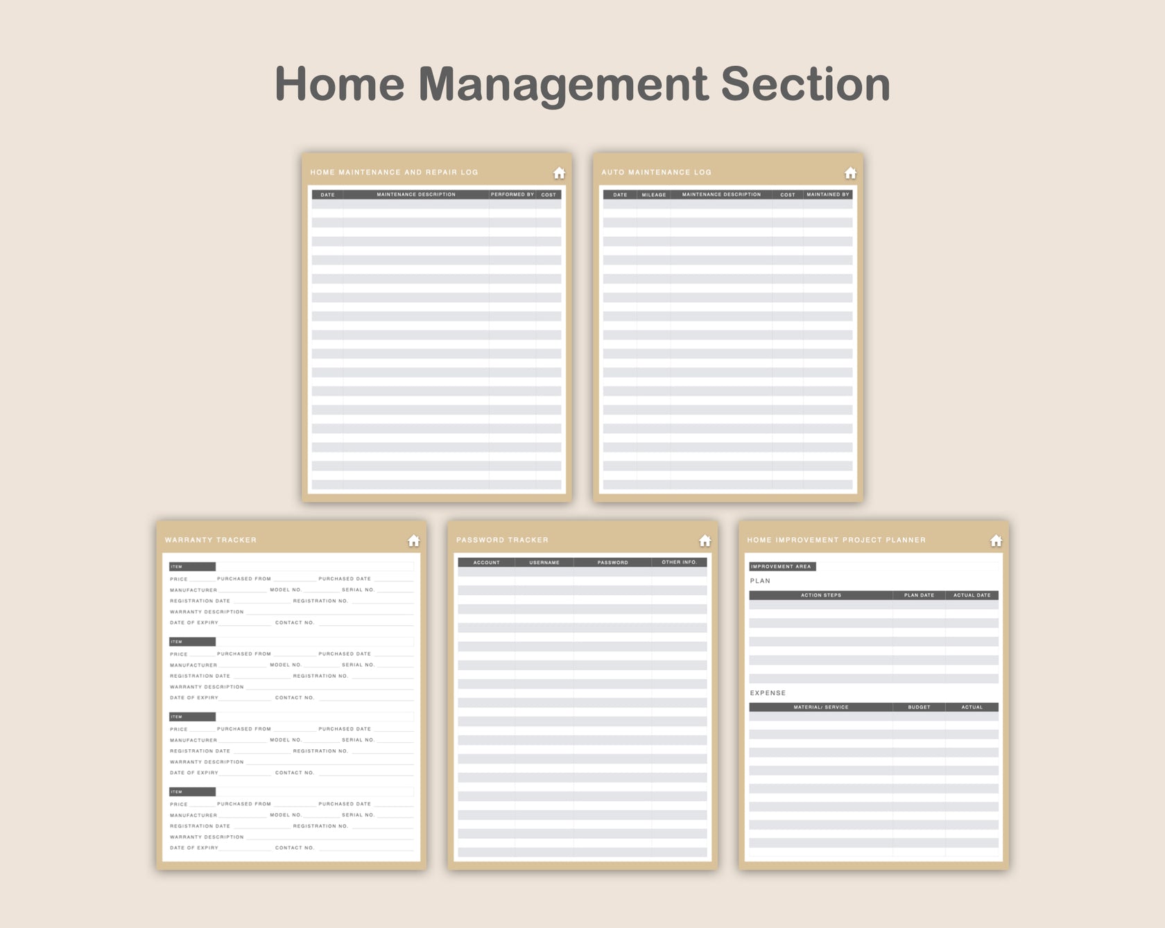 Digital Home Planner - Muted – kjunstudio