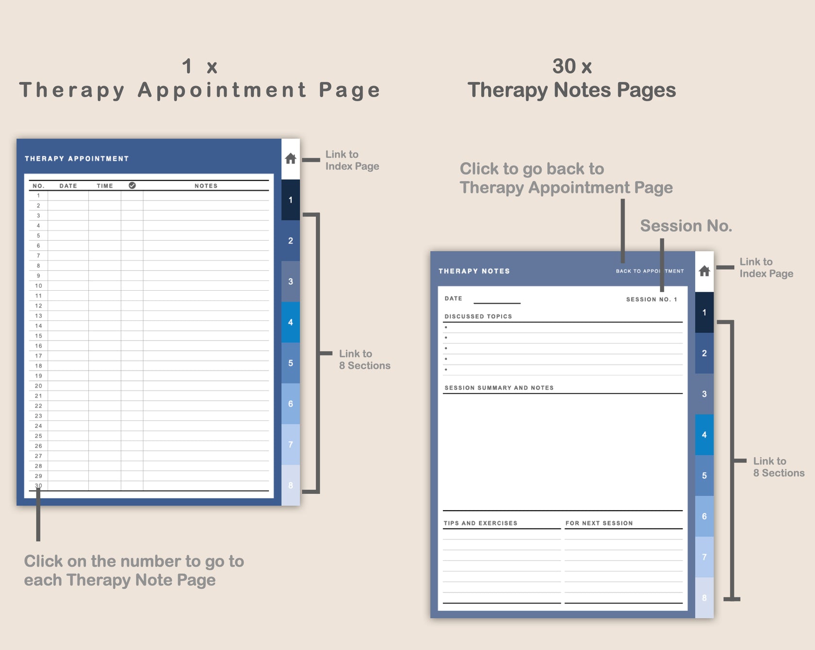 Digital Therapy Journal - Classic Blue – kjunstudio