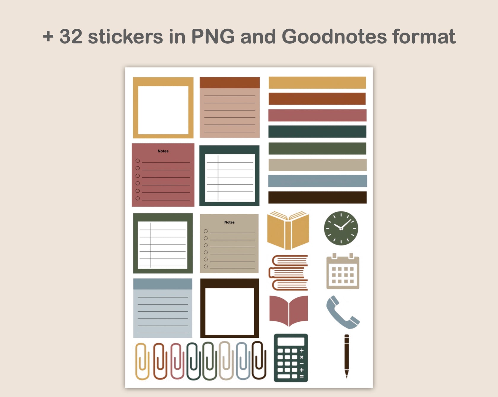 Digital Notebook 8 Tab - Landscape - Retro – kjunstudio