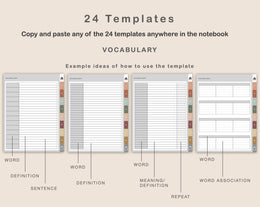 Digital Vocabulary Notebook - Earthy – kjunstudio