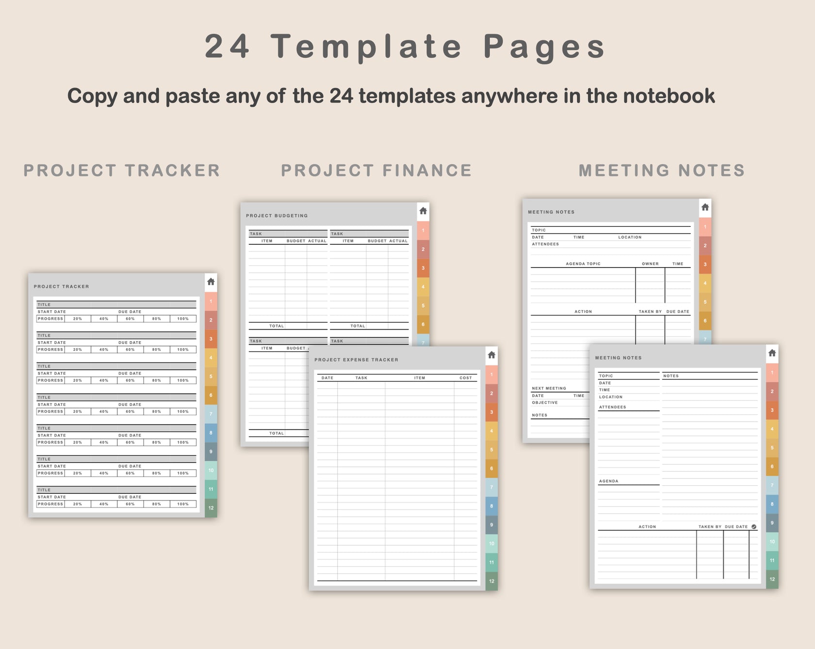 Digital Project Planner - Portrait - Boho – kjunstudio