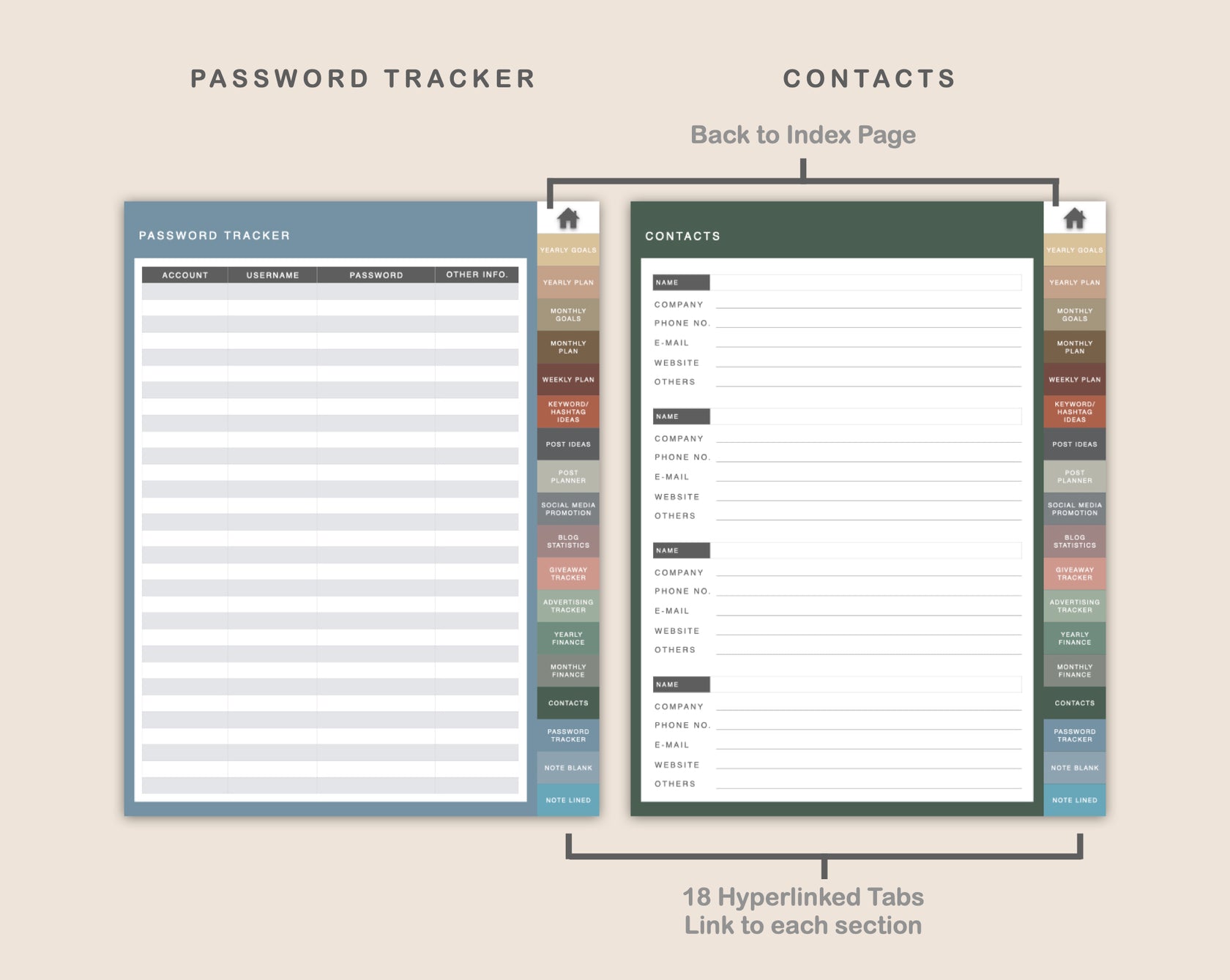 Digital Blog Planner - Muted – kjunstudio